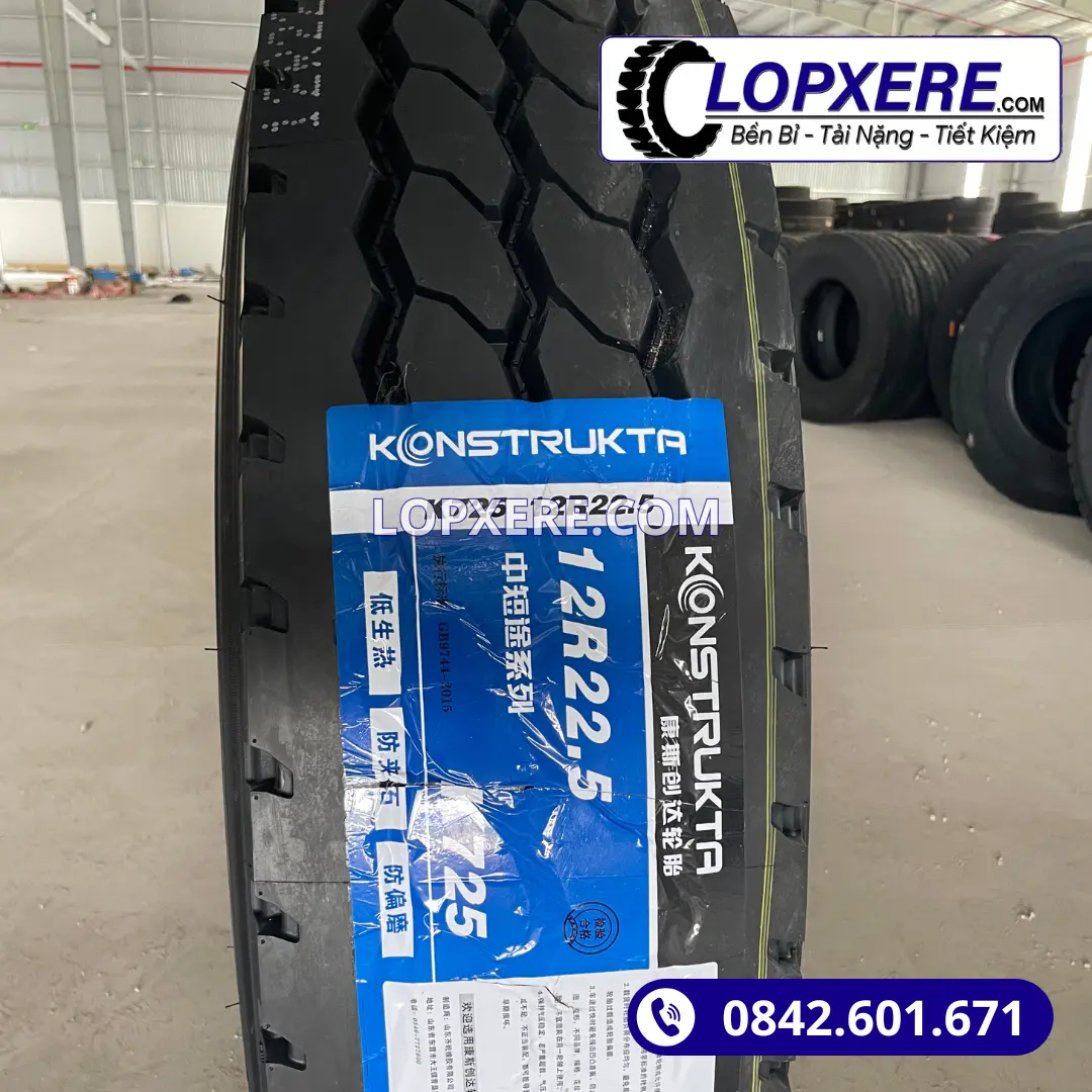 Lốp Konstrukta K725 12R22.5 gai hỗn hợp - Lốp Xe Rẻ