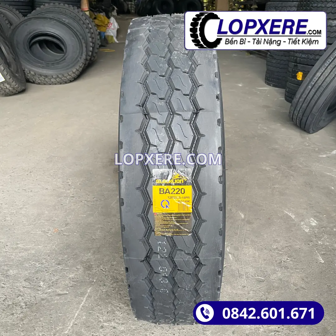 Lốp Blacklion BA220 12R22.5 gai hỗn hợp 18PR - Lốp Xe Rẻ